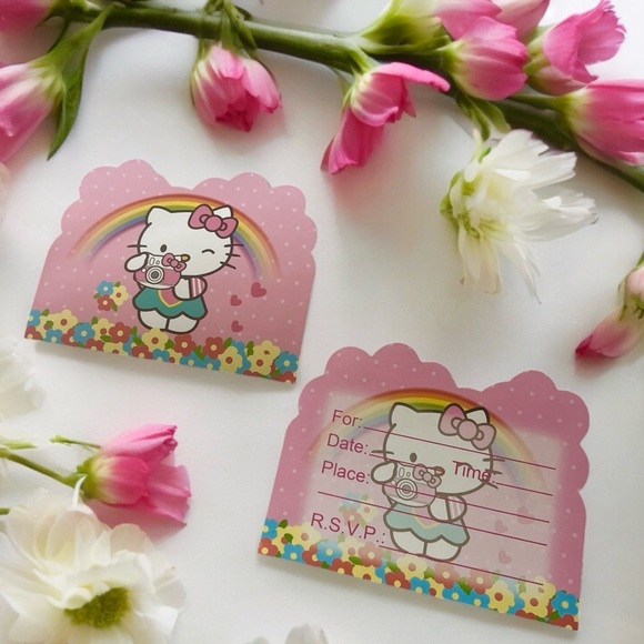 Party Supplies | Hello Kitty 2 Piece Pink Invitations | Poshmark